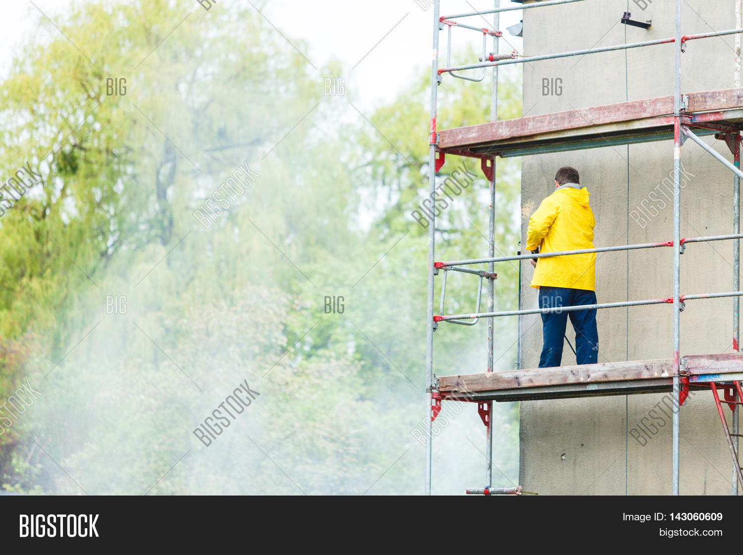 Man Cleaning Wall. Image & Photo (Free Trial) | Bigstock