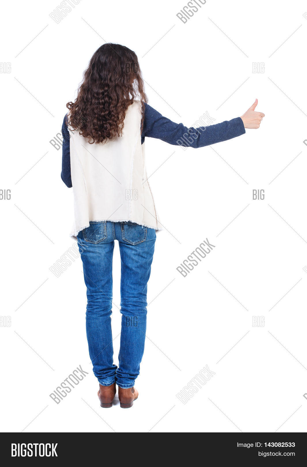 Back View Woman Thumbs Image & Photo (Free Trial) | Bigstock