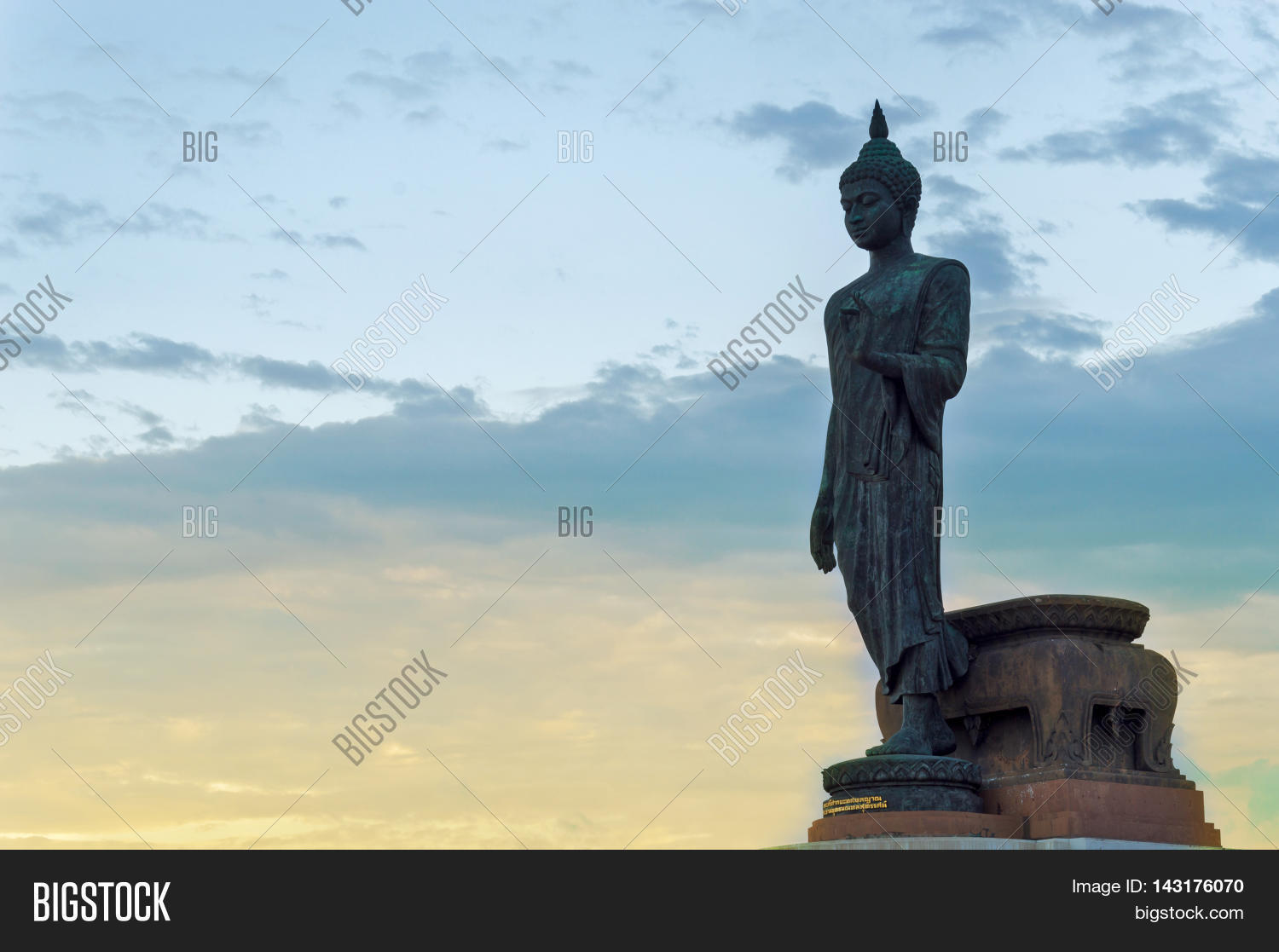 Walking Buddha Statue Image & Photo (Free Trial) | Bigstock