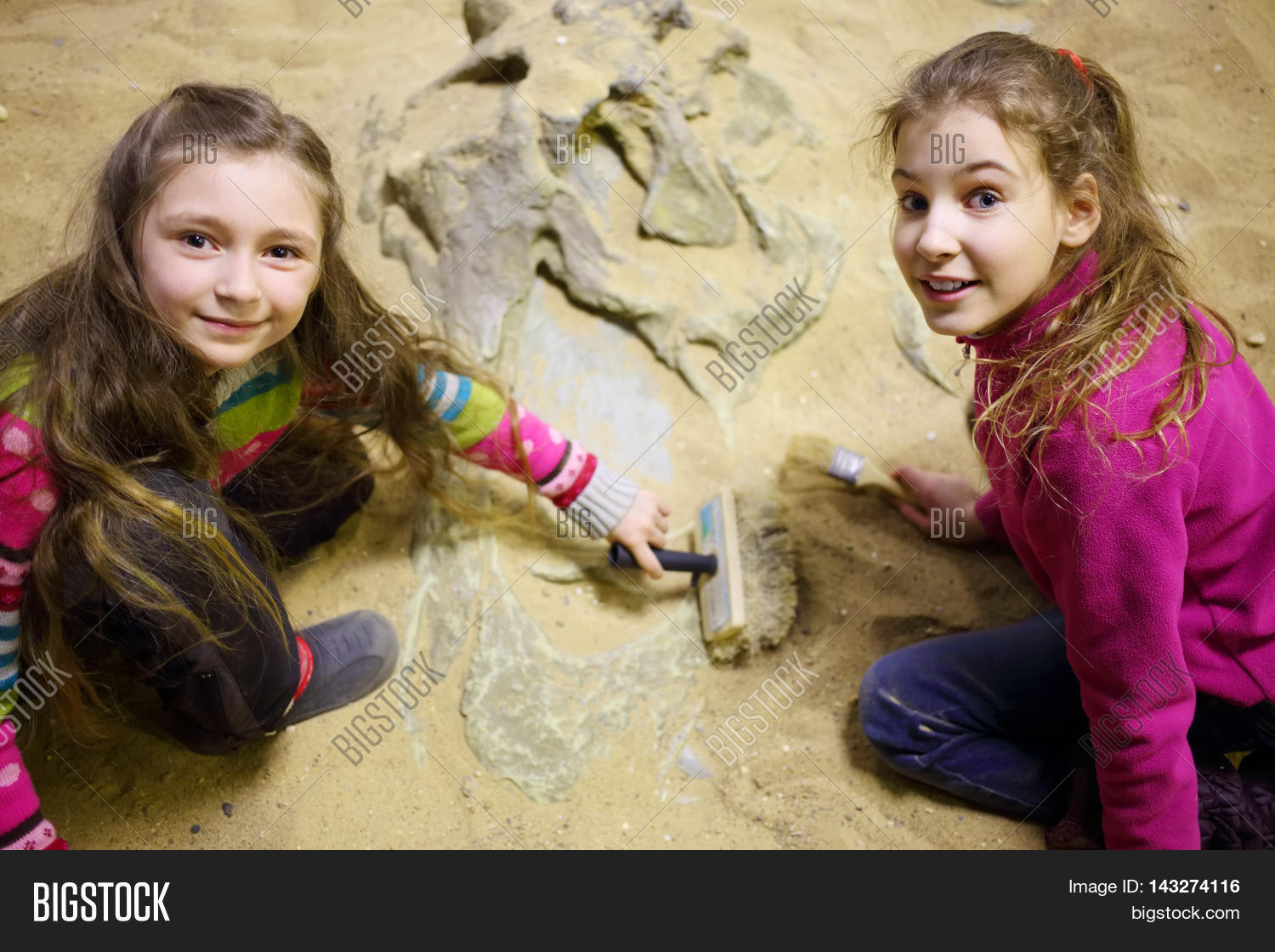 Two Girls Dig Together Image & Photo (Free Trial) | Bigstock