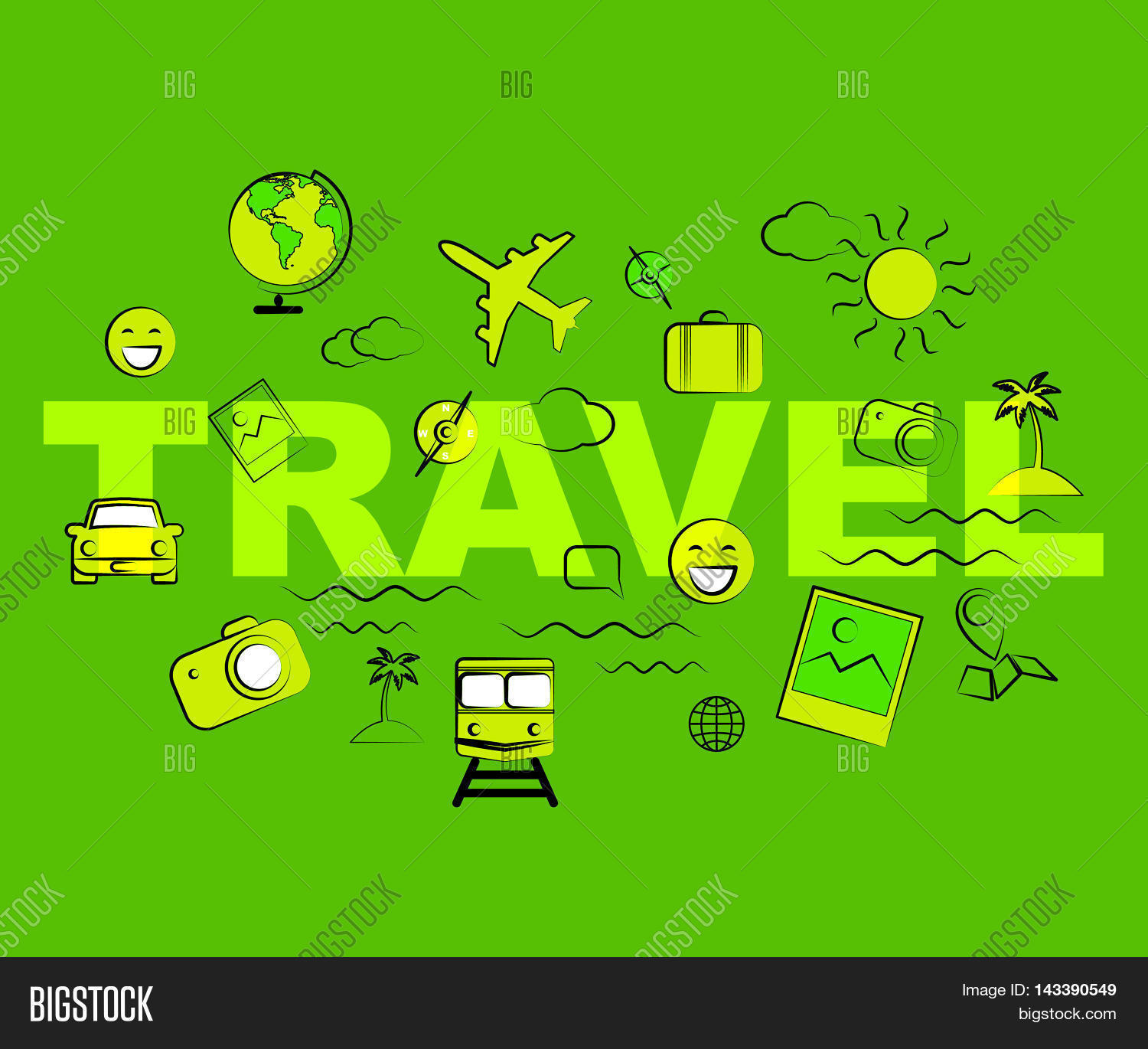 Travel Icons Represent Image & Photo (Free Trial) | Bigstock