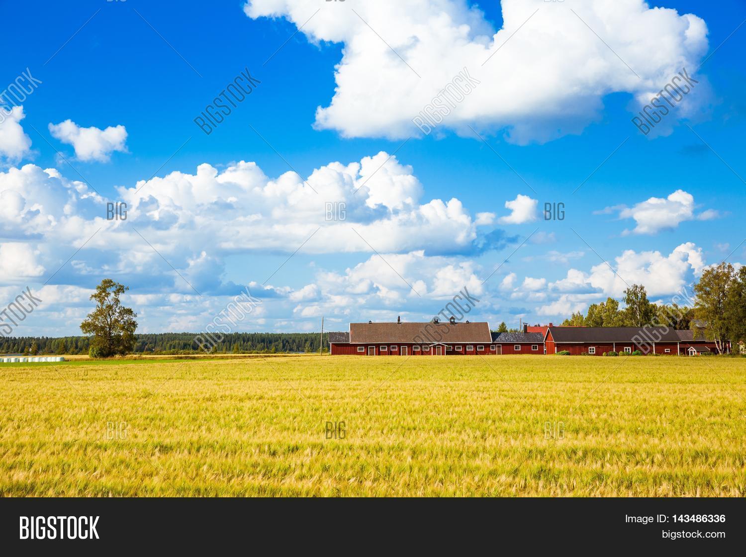 Red Farm Rural Finland Image & Photo (Free Trial) | Bigstock