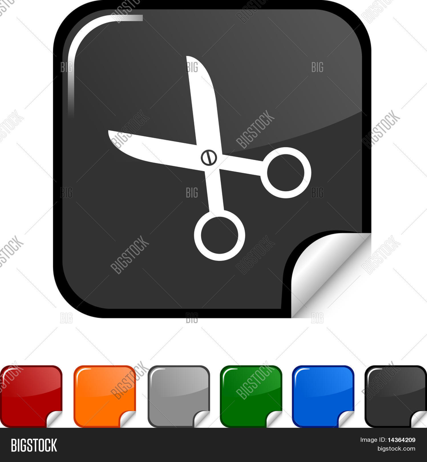 Scissors Sticker Icon Vector & Photo (Free Trial) | Bigstock