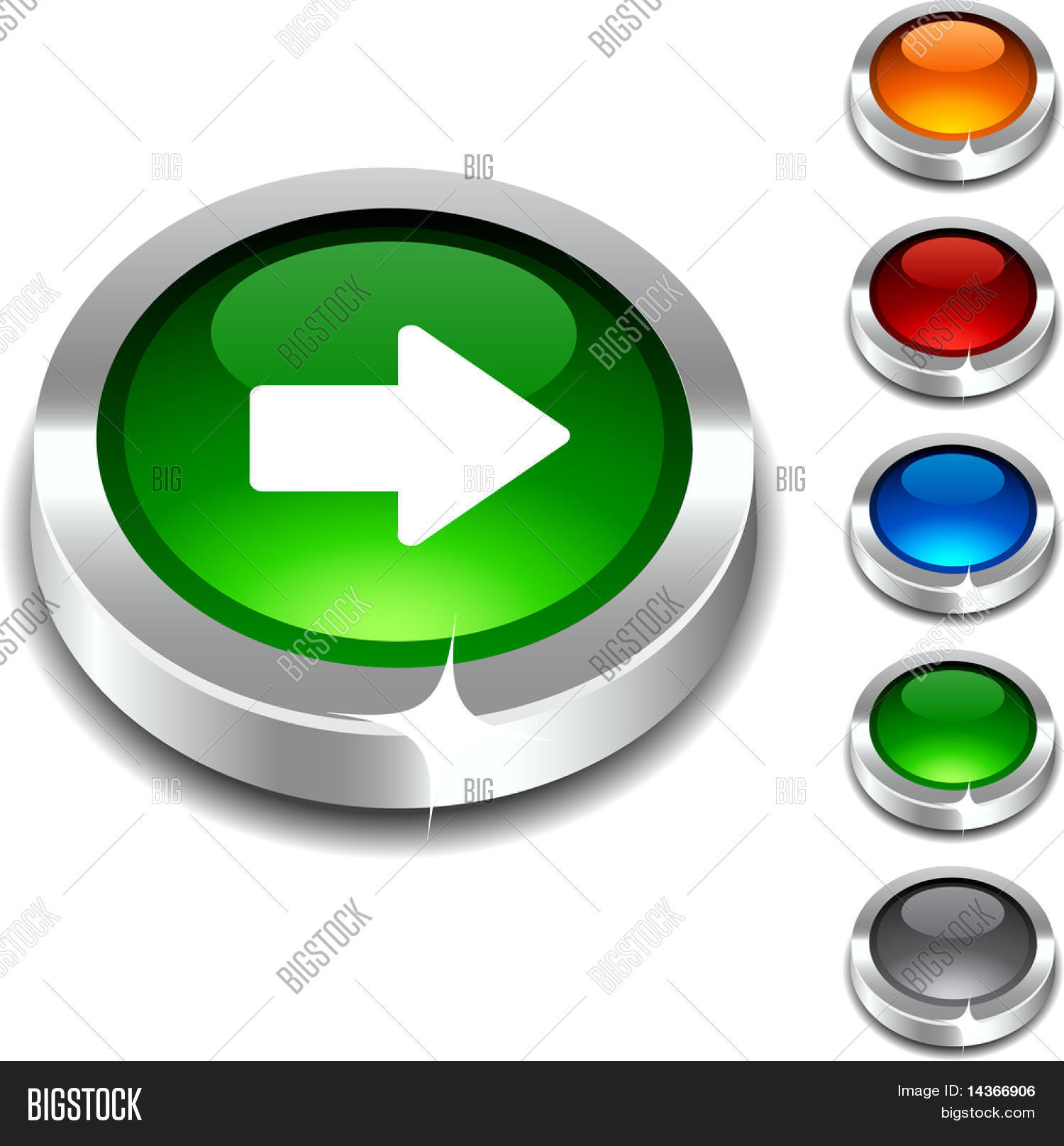 Arrow 3d Button Set. Vector & Photo (Free Trial) | Bigstock