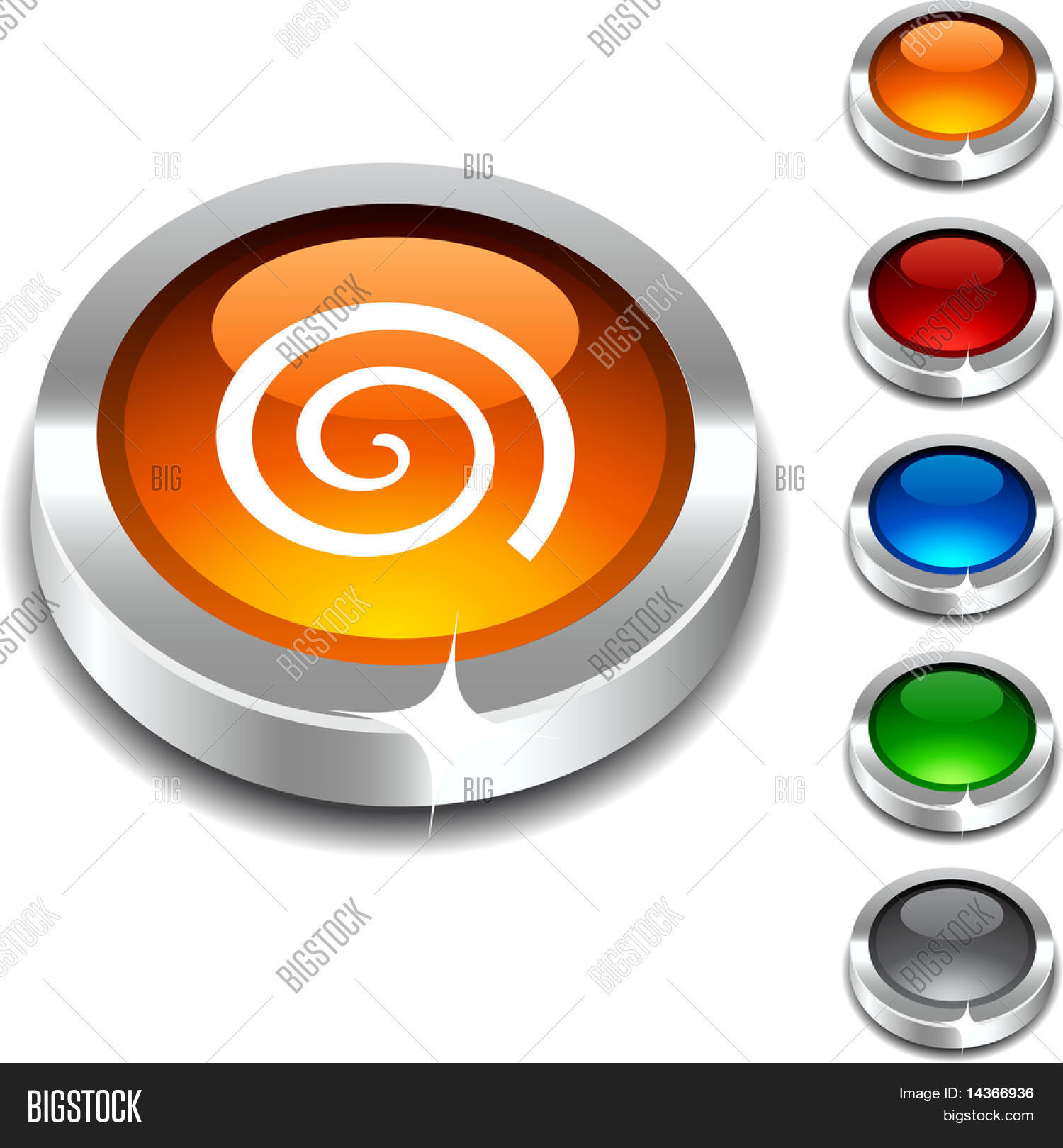 Swirl 3d Button Set. Vector & Photo (Free Trial) | Bigstock