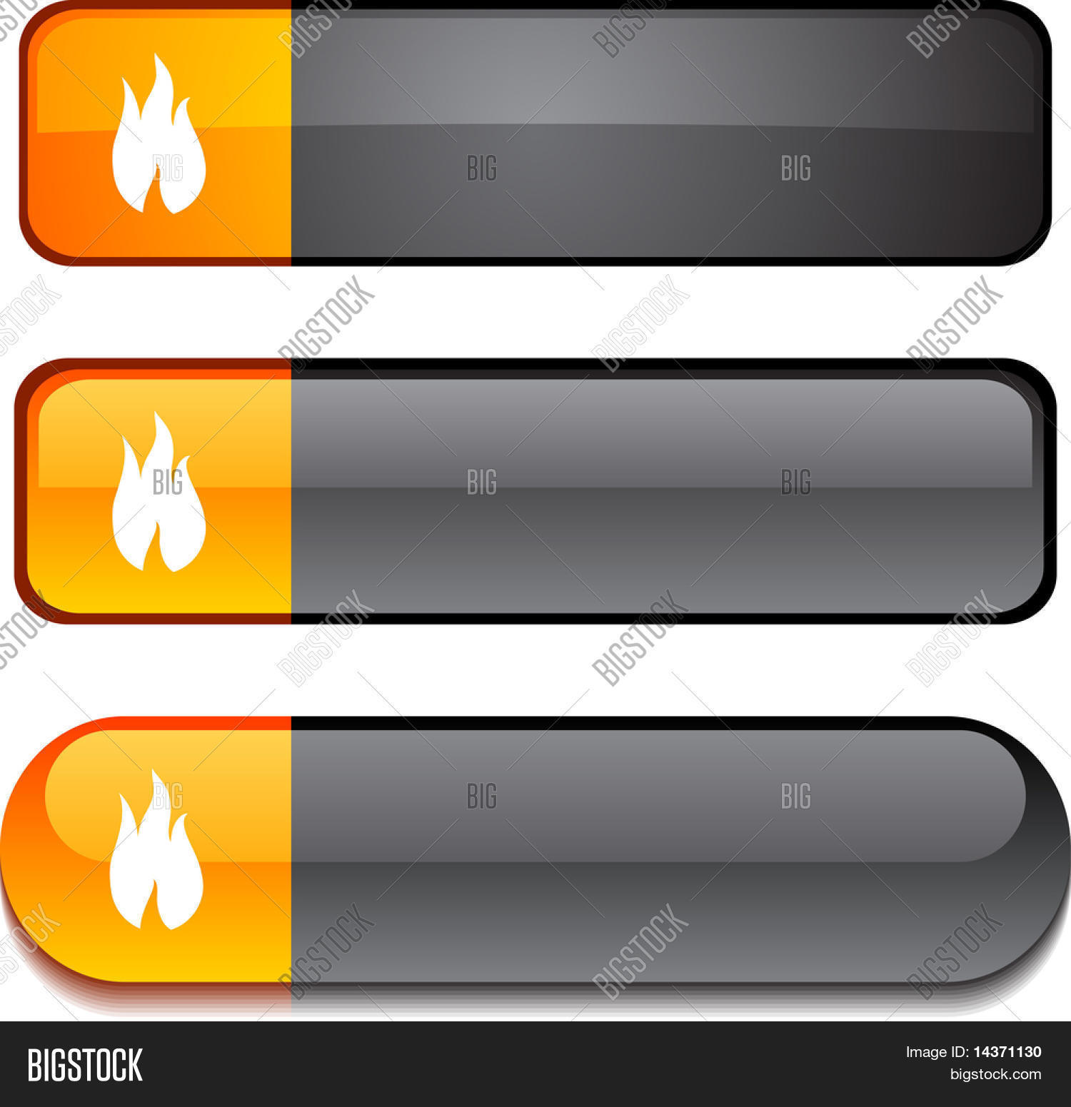 Fire Web Buttons. Vector & Photo (Free Trial) | Bigstock