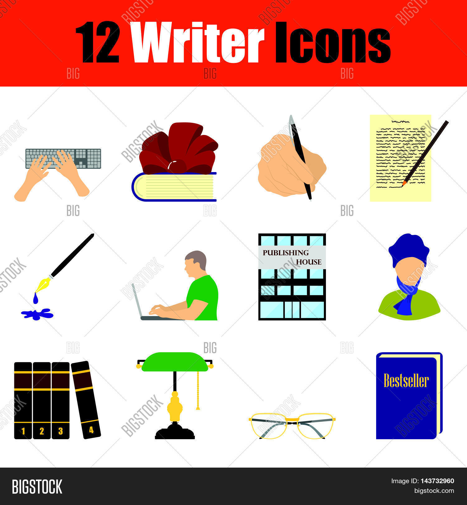 Writer Icon Set Vector & Photo (Free Trial) | Bigstock