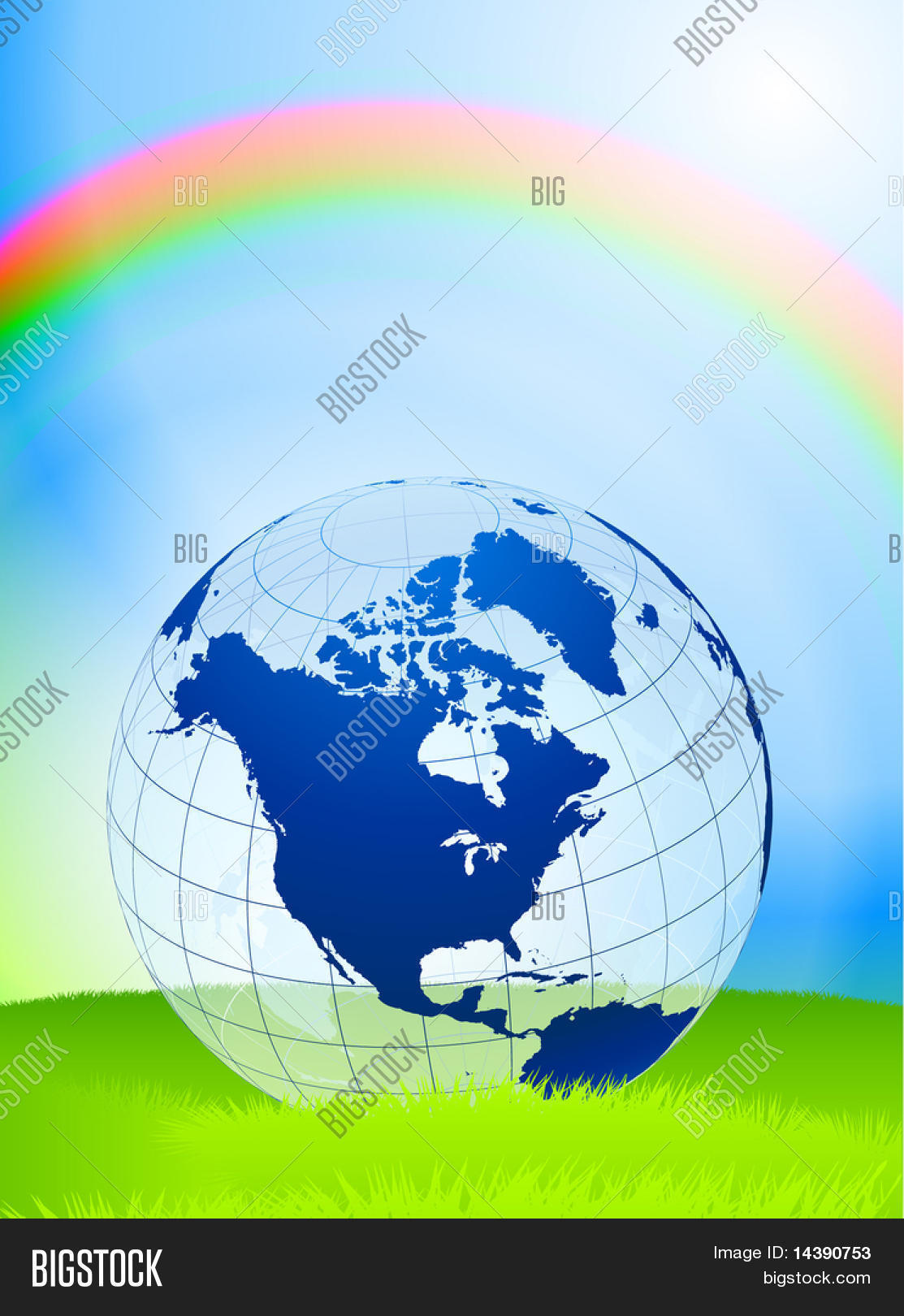Globe On Nature Vector & Photo (Free Trial) | Bigstock