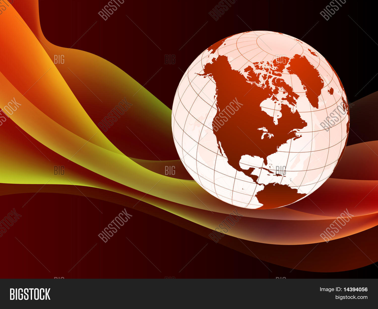 Globe On Abstract Red Vector & Photo (Free Trial) | Bigstock