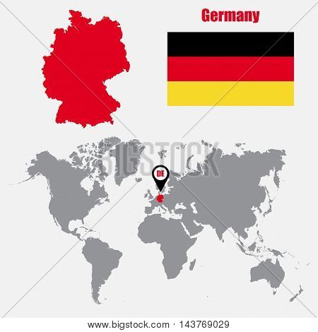 Germany Map On World Vector & Photo (Free Trial) | Bigstock
