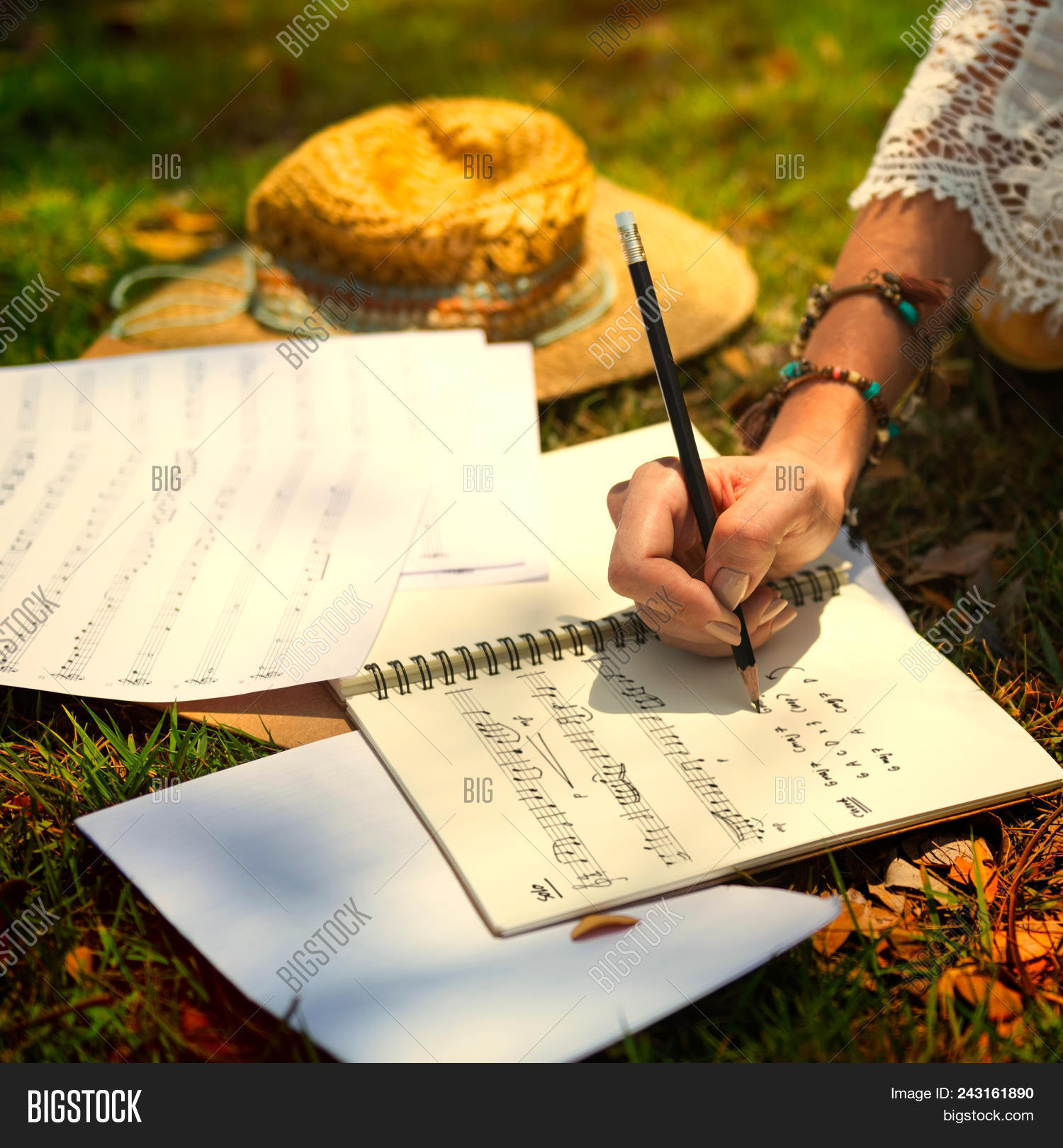 Woman Writing Lyric Image & Photo (Free Trial) | Bigstock