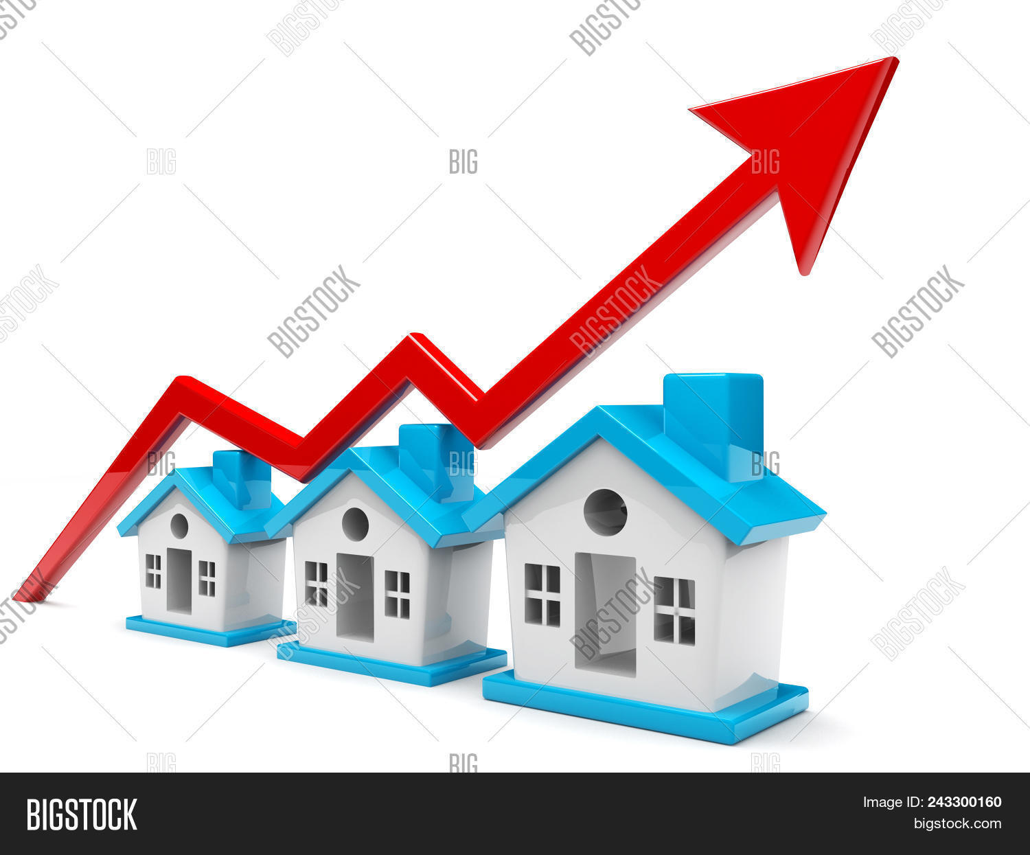 3d House Arrow Graph. Image & Photo (Free Trial) | Bigstock