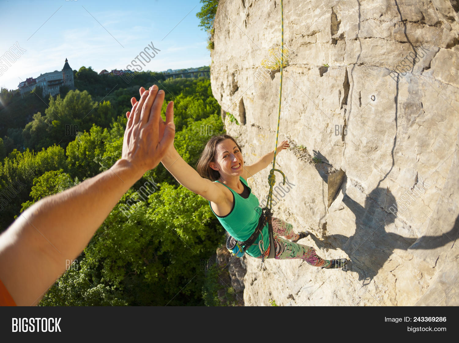 Girl Climbs Rock On Image & Photo (Free Trial) | Bigstock