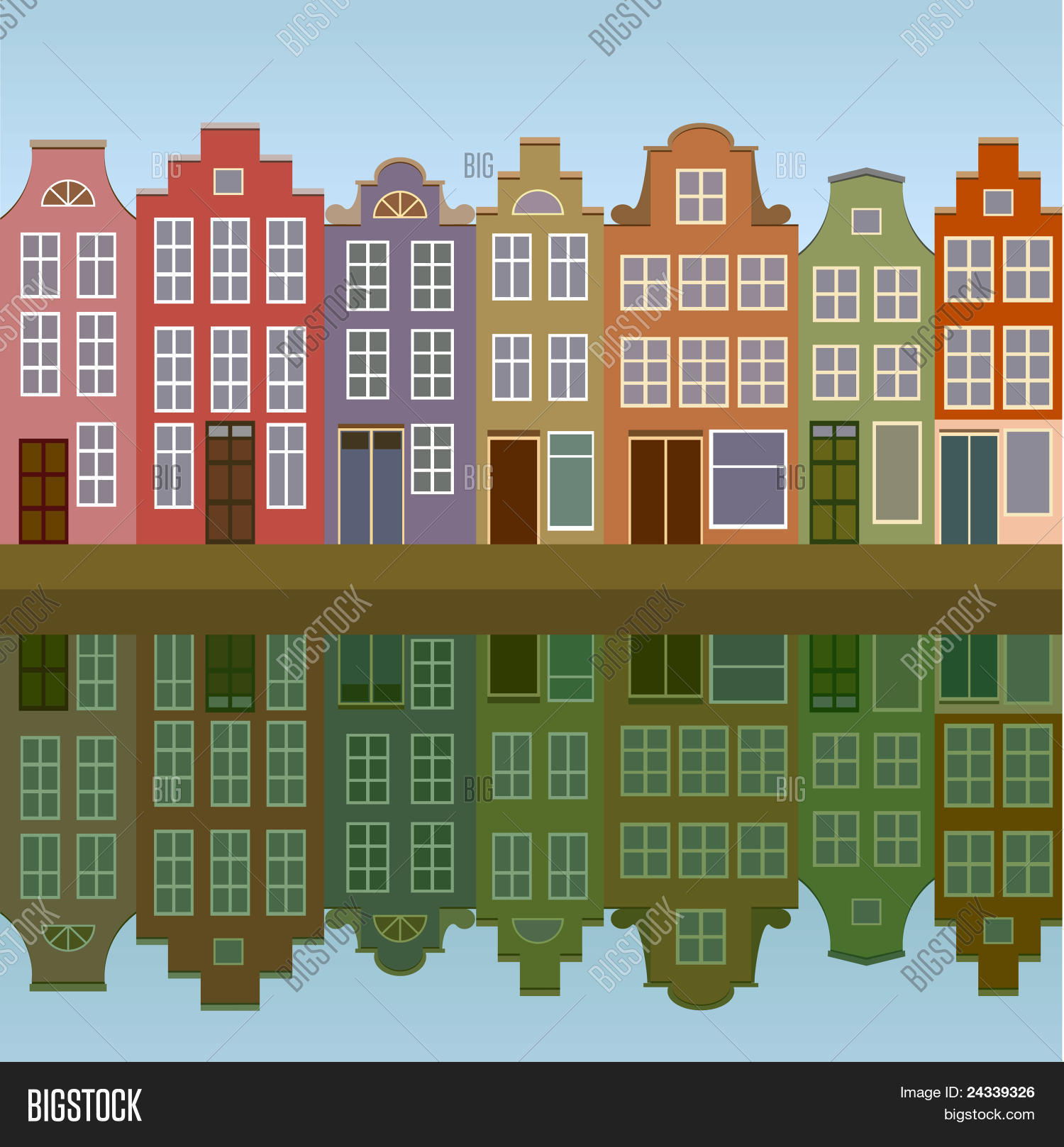 Houses On Amsterdam Vector & Photo (Free Trial) | Bigstock
