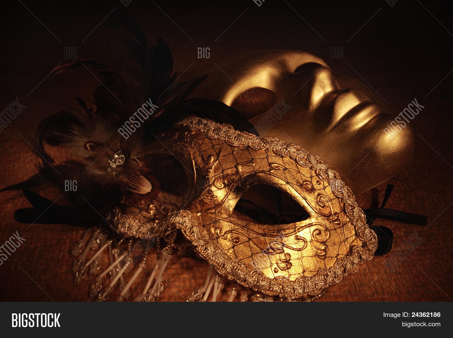 Golden Venetian Masks Image & Photo (Free Trial) | Bigstock