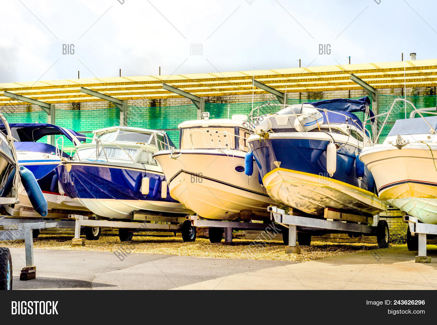 Boat On Stand On Shore Image & Photo (Free Trial) | Bigstock