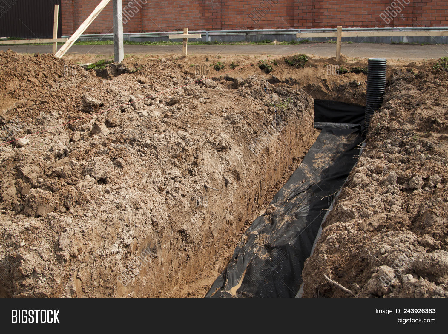 Laying Drainage Pipes Image & Photo (Free Trial) | Bigstock
