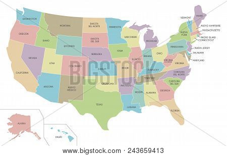 Usa Map Vector Vector & Photo (Free Trial) | Bigstock