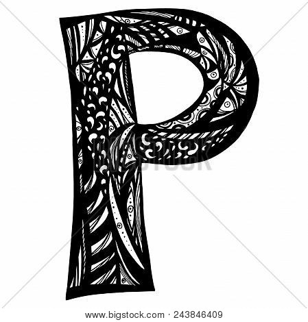 Letter P Zentangle. Vector & Photo (Free Trial) | Bigstock
