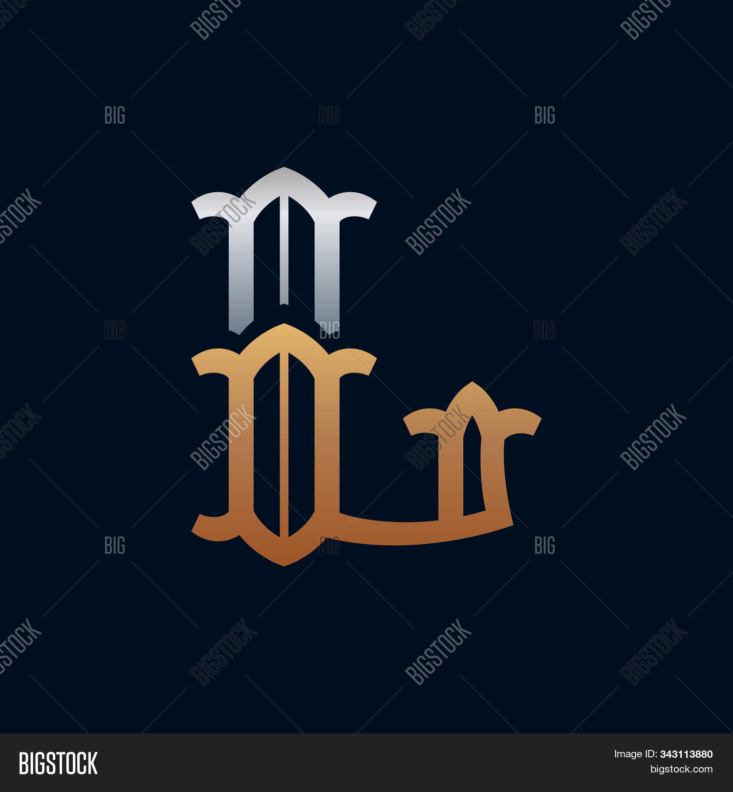 L Letter Gold Silver Vector & Photo (Free Trial) | Bigstock