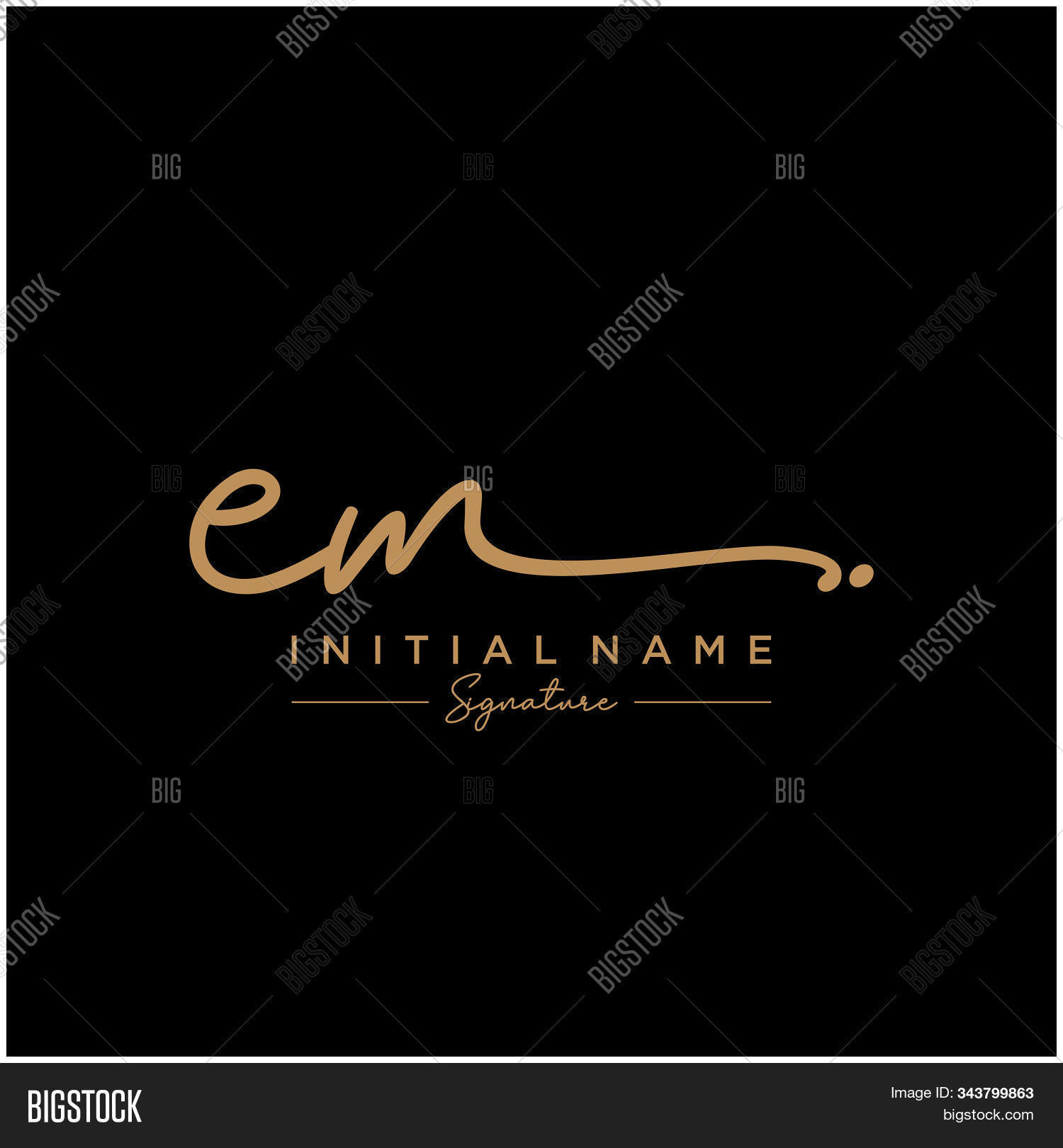 Letter Initial Em Vector & Photo (Free Trial) | Bigstock