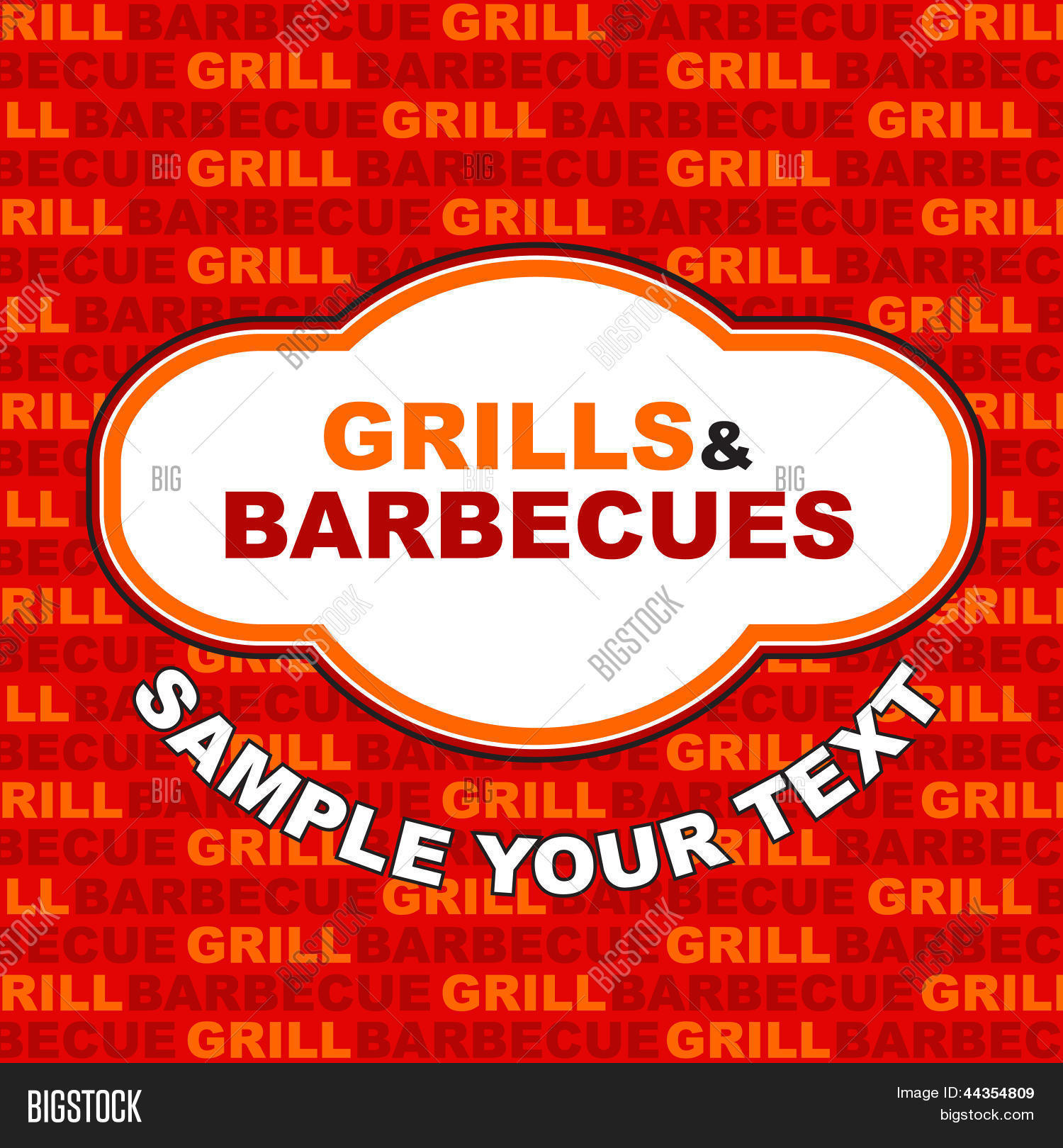Barbecue Grill Label Vector & Photo (Free Trial) | Bigstock