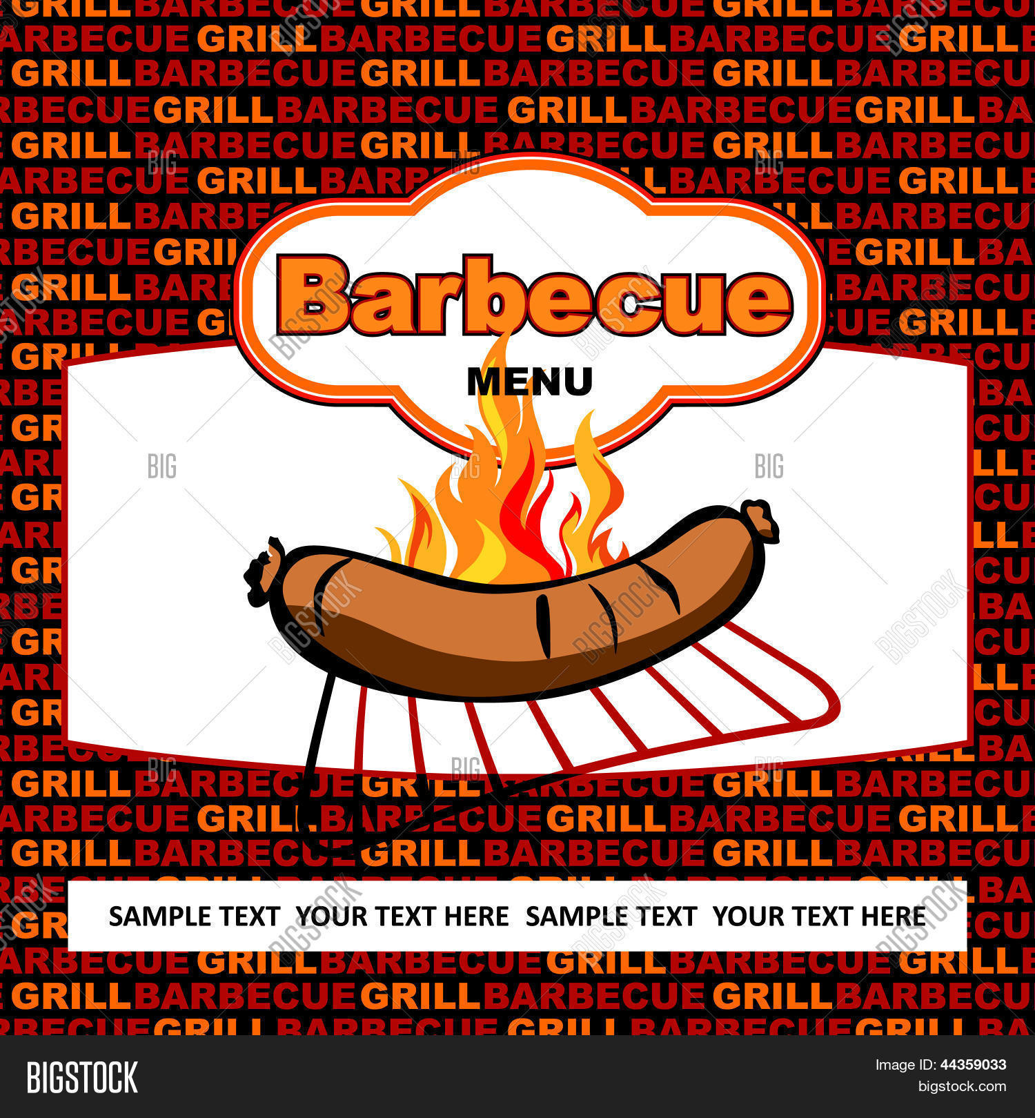 Barbecue Menu Vector & Photo (Free Trial) | Bigstock