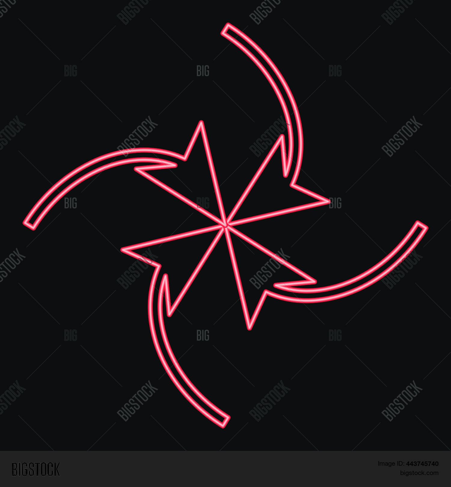 Neon Four Arrows Loop Vector & Photo (Free Trial) | Bigstock