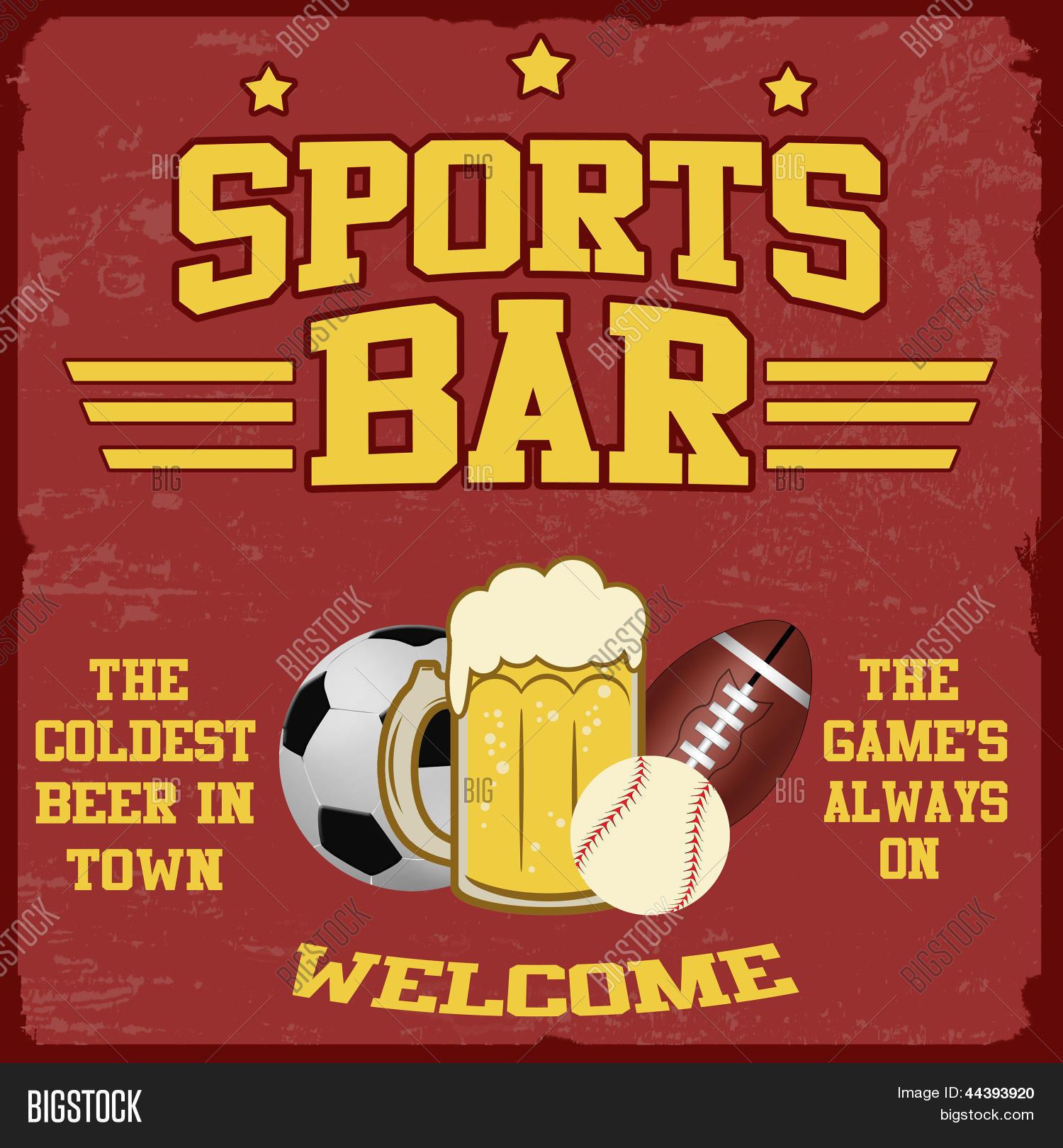 Sport Bar Poster Vector & Photo (Free Trial) | Bigstock