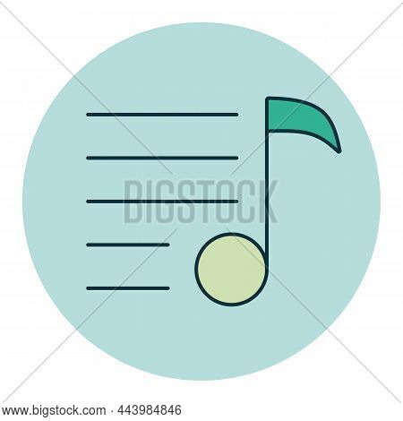 Music Playlist Color Vector Flat Icon. Musical Note And List. Graph ...