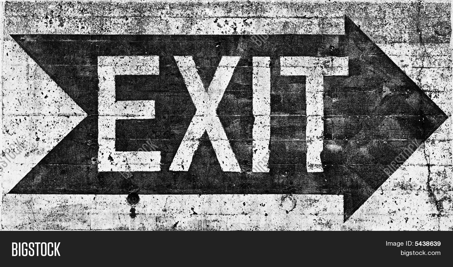 Large Grungy Exit Sign Image & Photo (Free Trial) | Bigstock