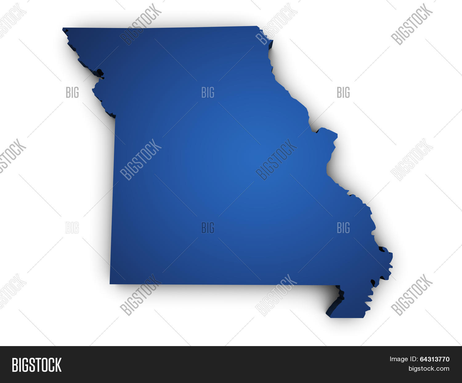 Map Missouri 3D Shape Image & Photo (Free Trial) | Bigstock