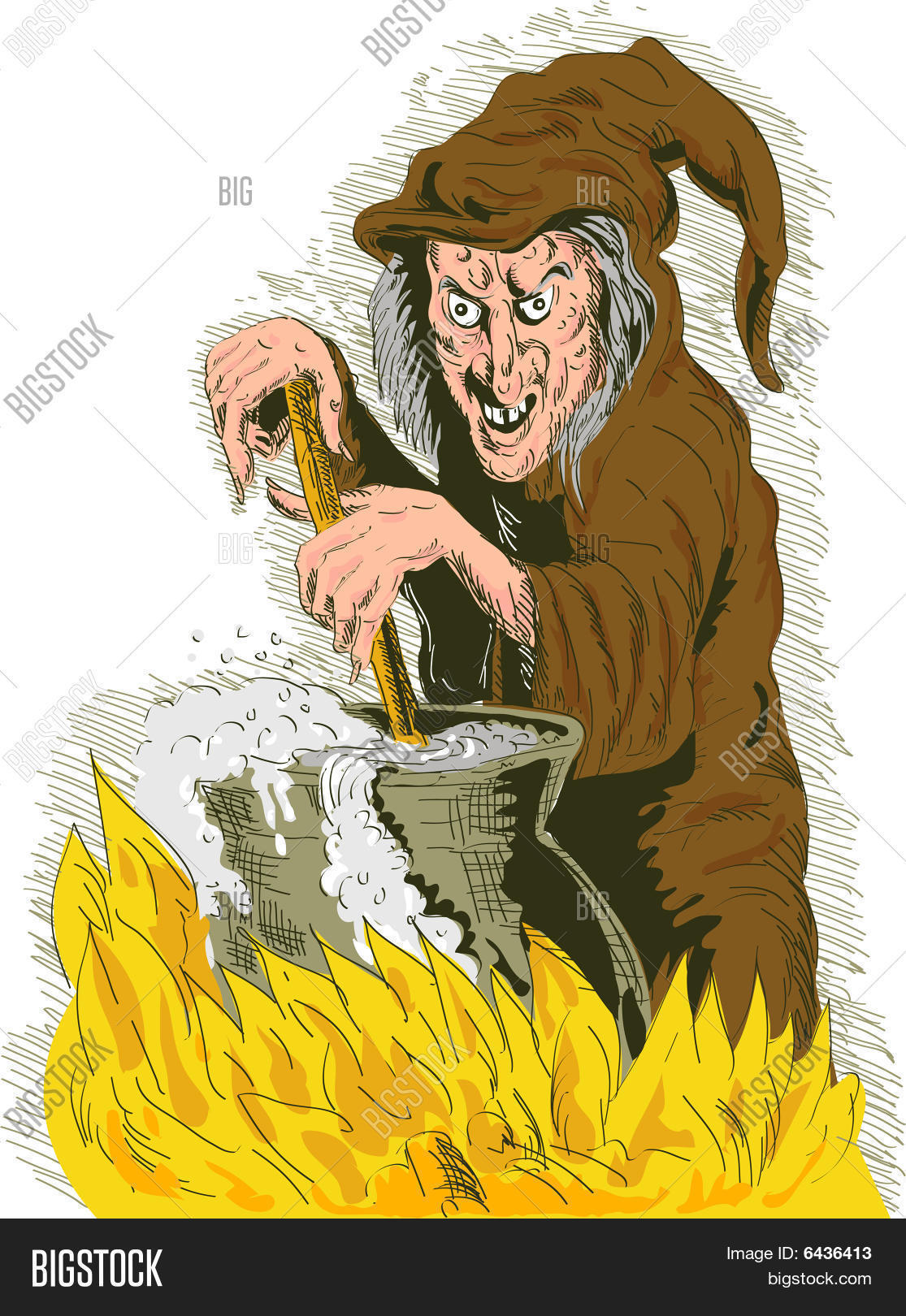 Witch Stirring Cooking Image & Photo (Free Trial) | Bigstock