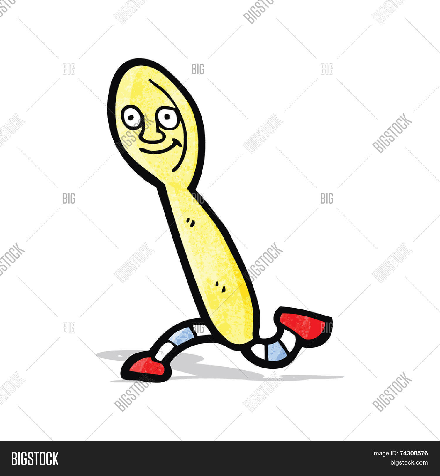Cartoon Running Spoon Vector & Photo (Free Trial) | Bigstock