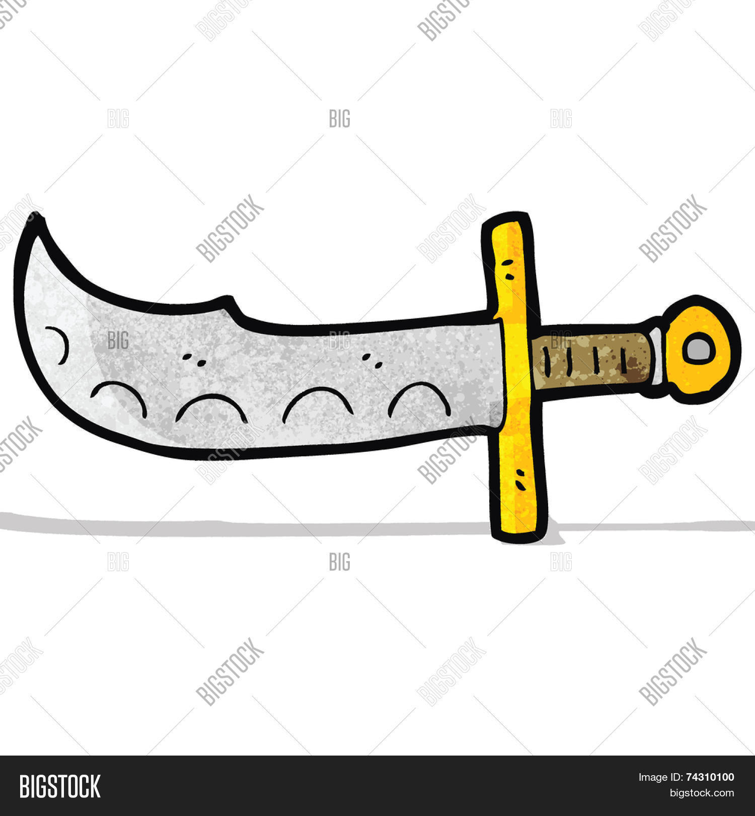 Cartoon Curved Sword Vector & Photo (Free Trial) | Bigstock