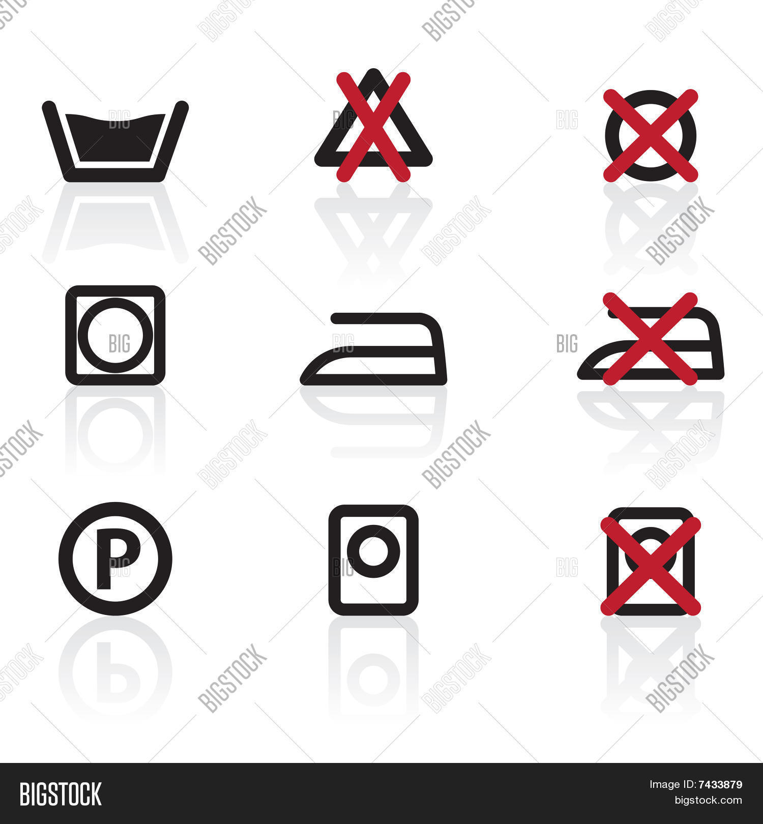 Laundry Care Symbols Vector & Photo (Free Trial) | Bigstock