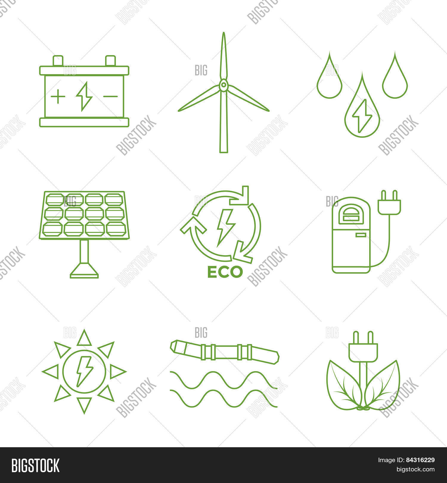 Green Outline Recycle Vector & Photo (Free Trial) | Bigstock