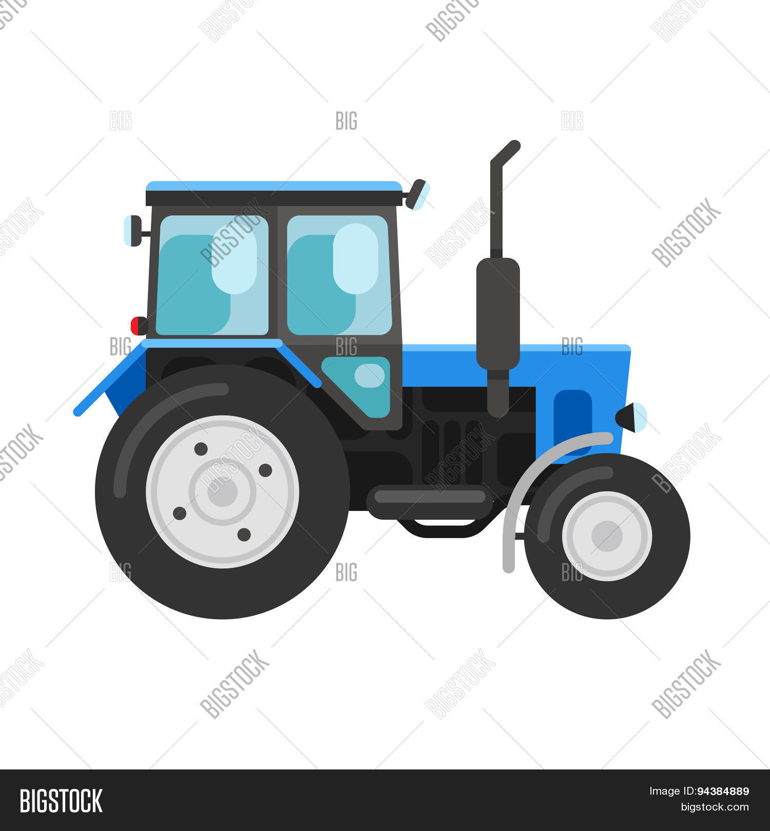 Blue Tractor Isolated Vector & Photo (Free Trial) | Bigstock
