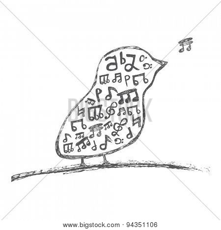 Bird Musical Notes Vector & Photo (Free Trial) | Bigstock