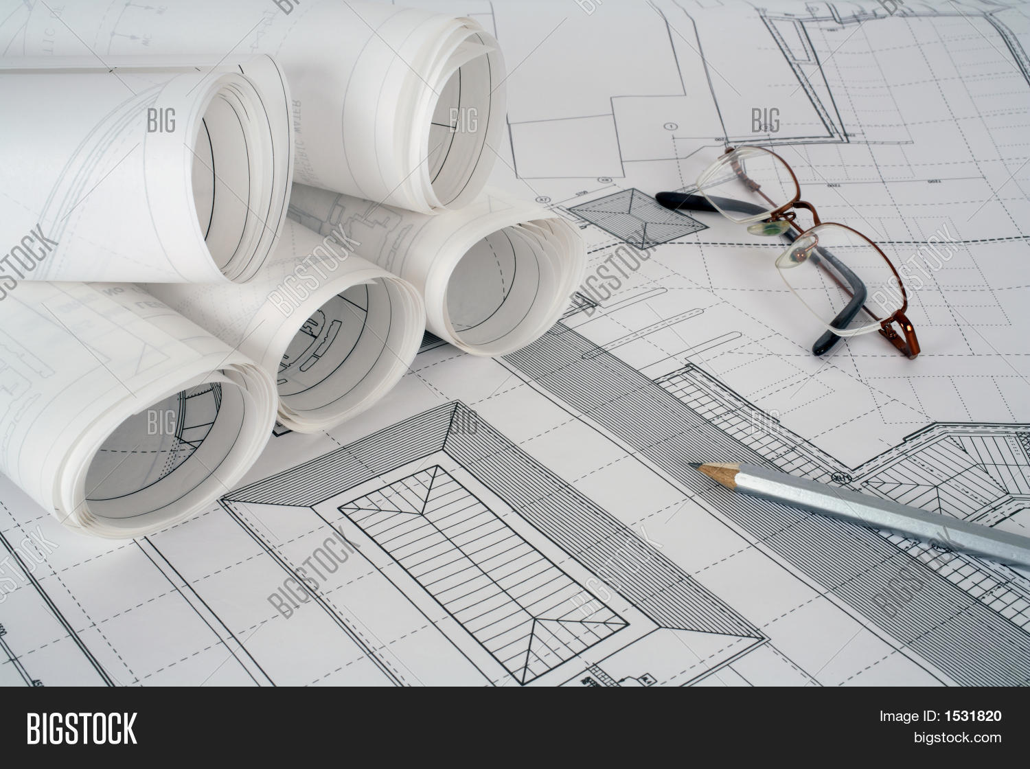 Architect Plans Image & Photo (Free Trial) | Bigstock