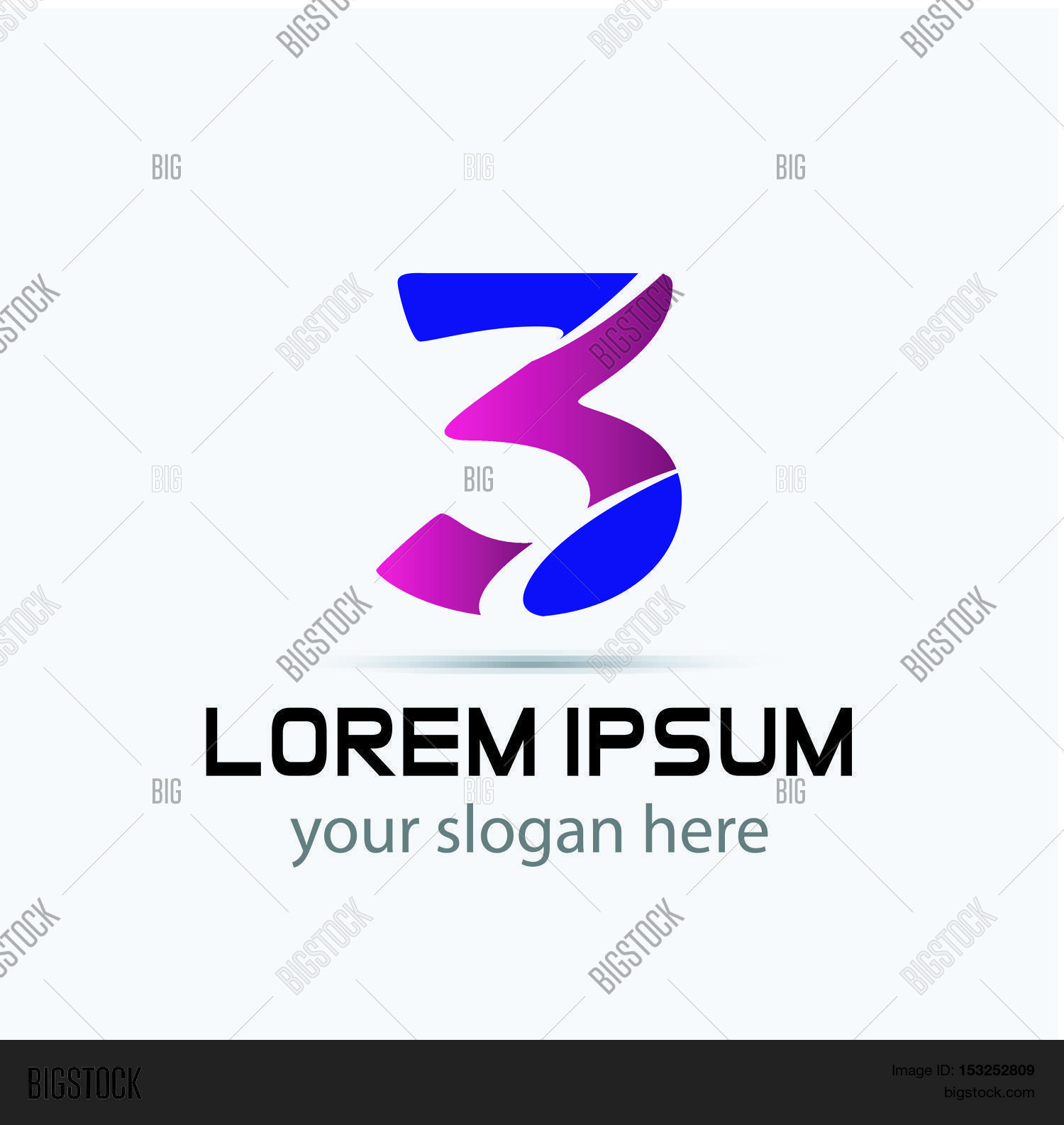Number Three 3 Logo Vector & Photo (Free Trial) | Bigstock