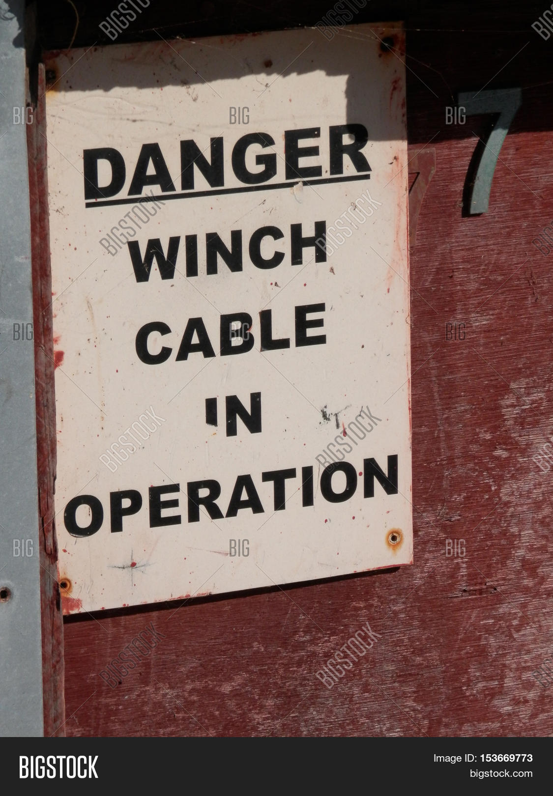 Warning Sign On Winch Image & Photo (Free Trial) | Bigstock