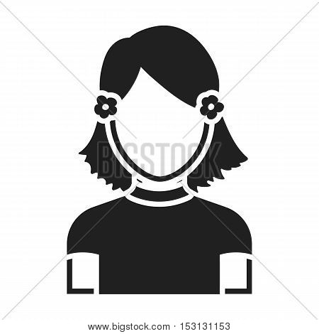 Girl Icon Black Style Vector & Photo (Free Trial) | Bigstock