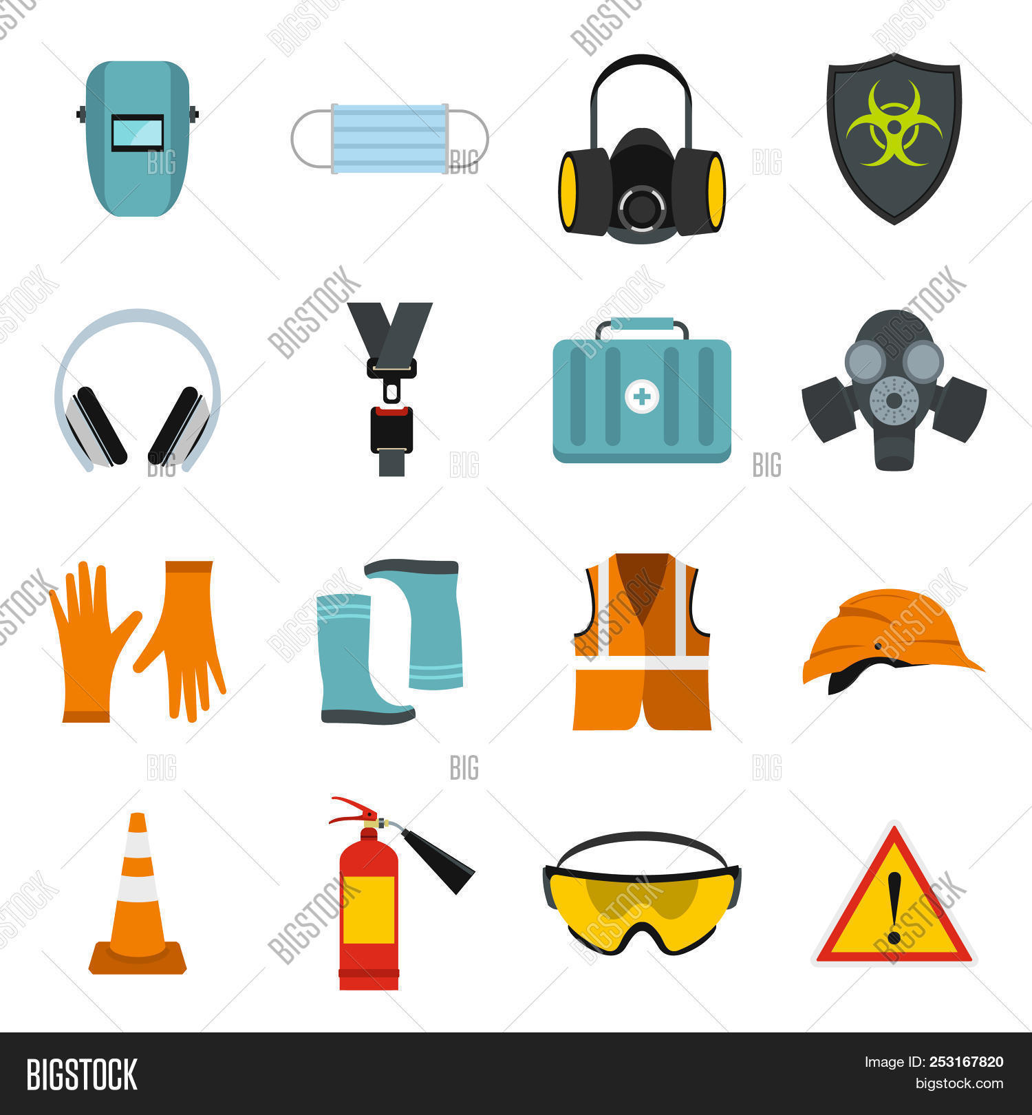 Flat Safety Icons Set Image & Photo (Free Trial) | Bigstock