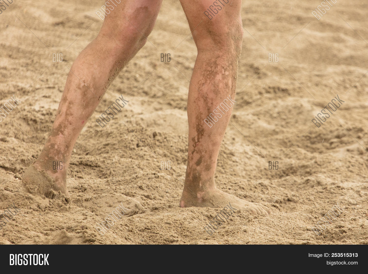 Legs Man Sand On Beach Image & Photo (Free Trial) | Bigstock