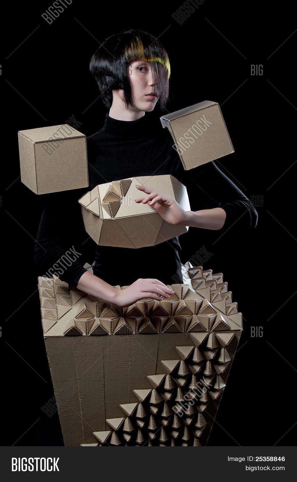 Woman Cardboard Dress Image & Photo (Free Trial) | Bigstock