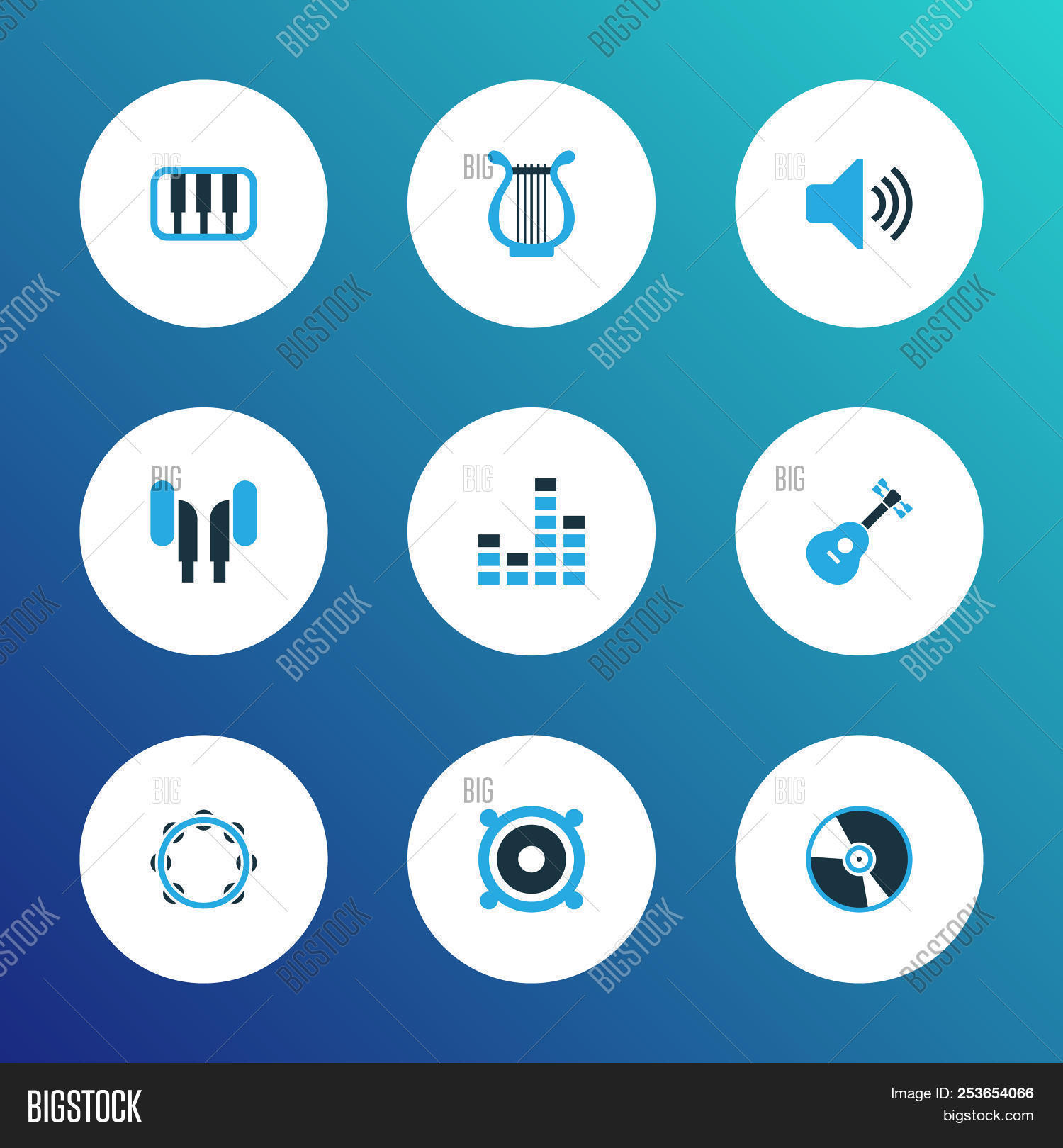 Audio Icons Colored Image & Photo (Free Trial) | Bigstock