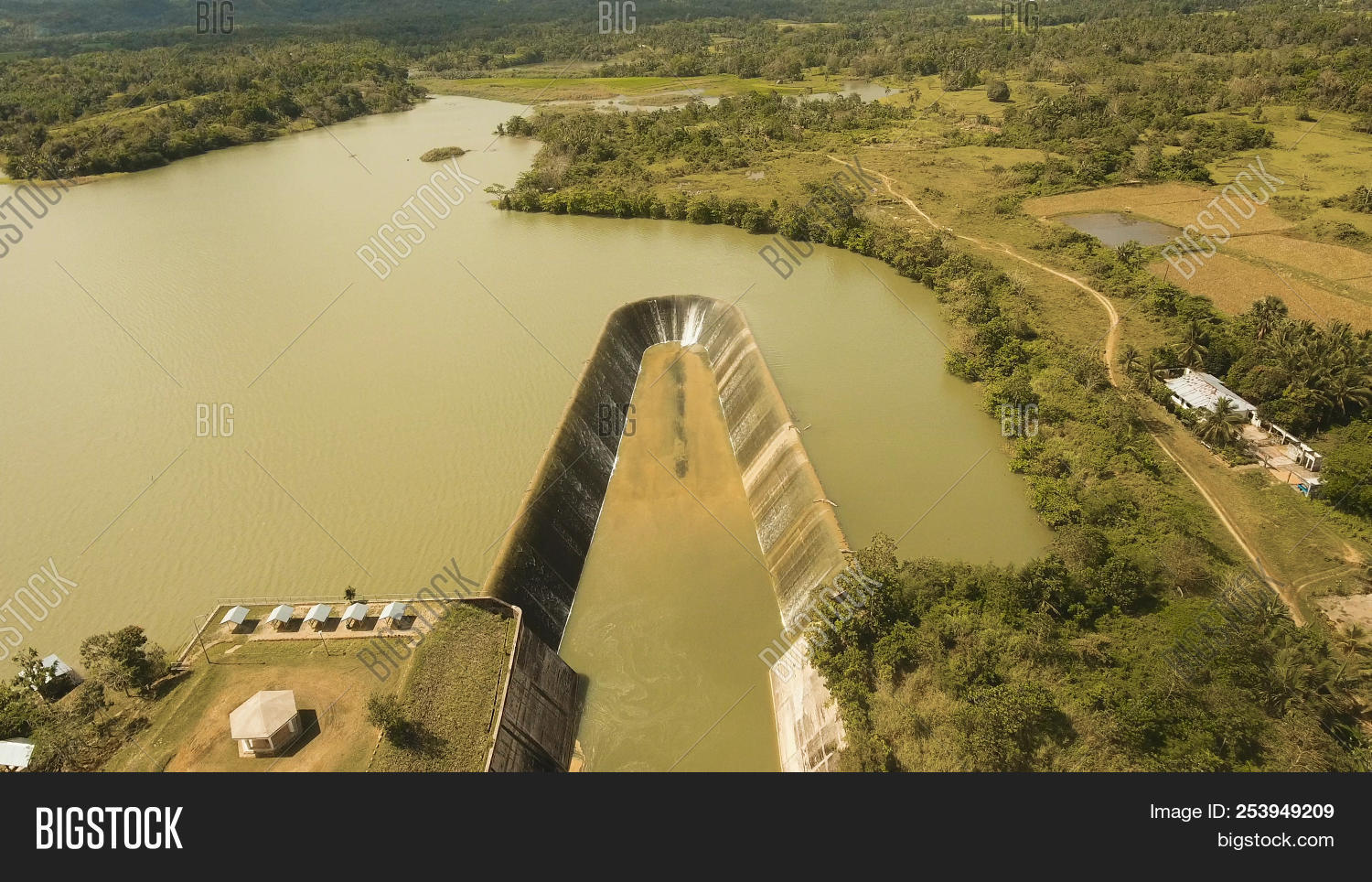 Aerial View Dam On Image & Photo (Free Trial) | Bigstock