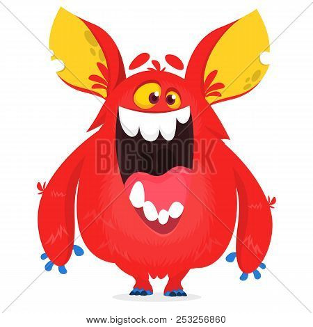 Cartoon Red Monster Vector & Photo (Free Trial) | Bigstock