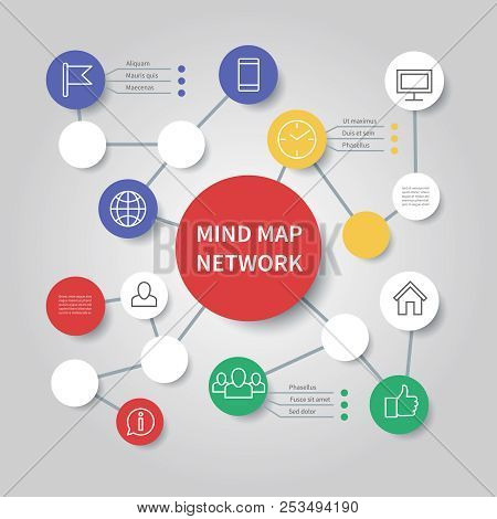 Mind Map Network Vector & Photo (Free Trial) | Bigstock